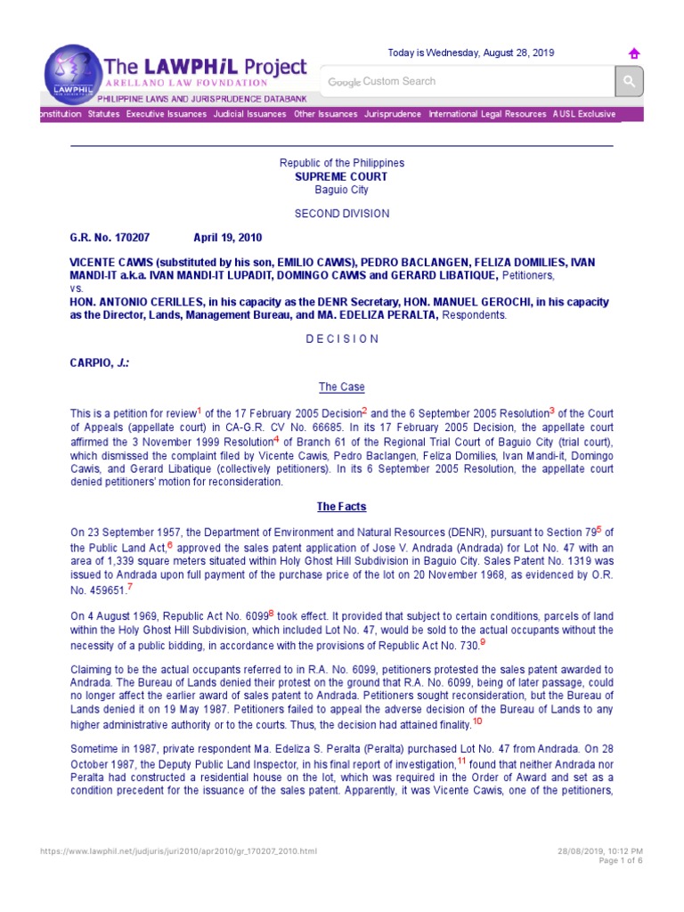 10 Cawis vs. Cerilles | PDF | Patent | Lawsuit