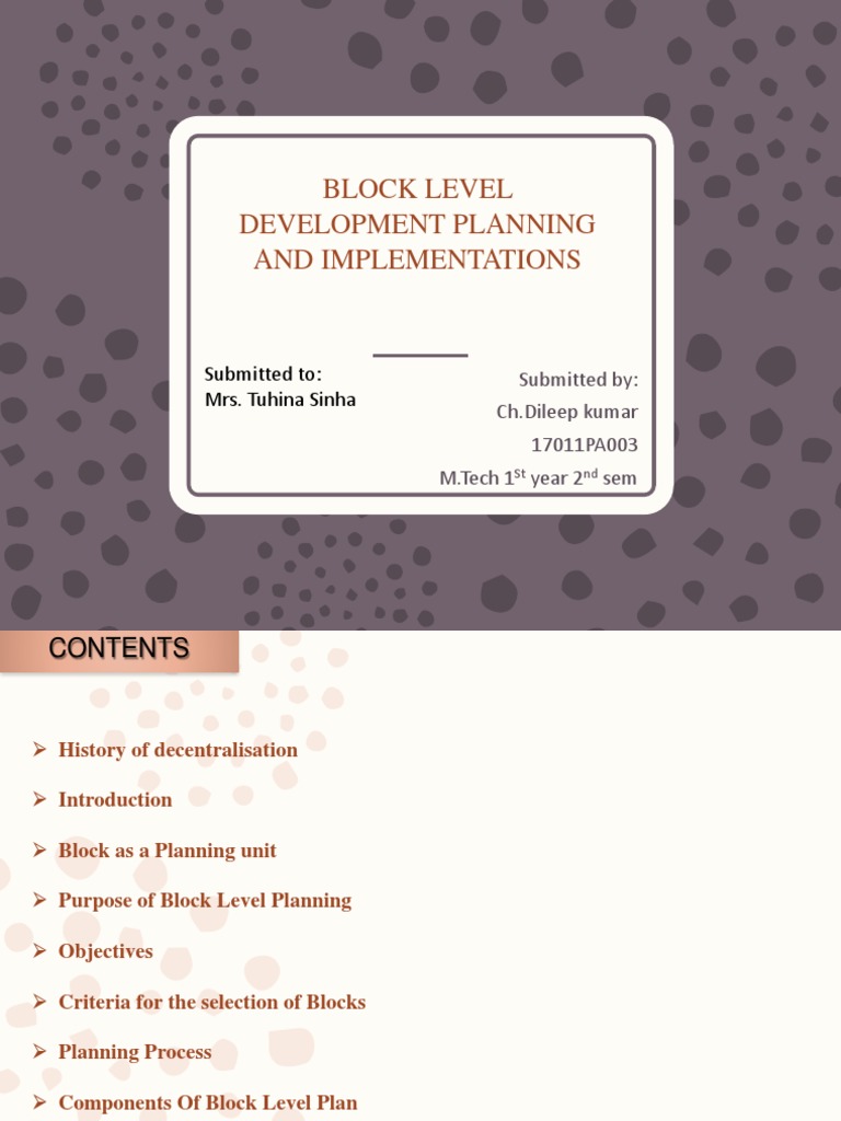 Block Level Development Planning | PDF | Economies | Business