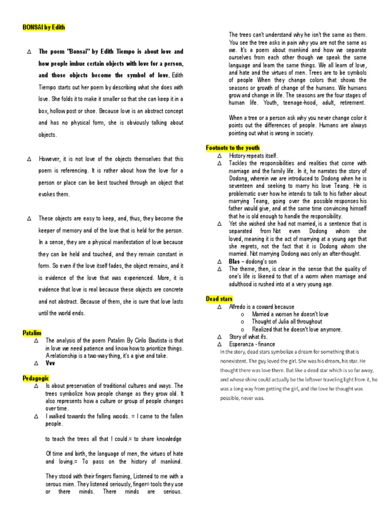 BONSAI by Edith | PDF | Love