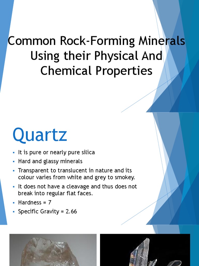 Common Rock Forming Minerals Using Their Physical and Chemical | PDF ...