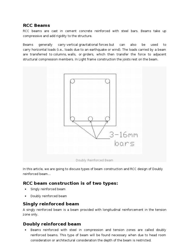 RCC Beam Design | PDF | Beam (Structure) | Structural Engineering