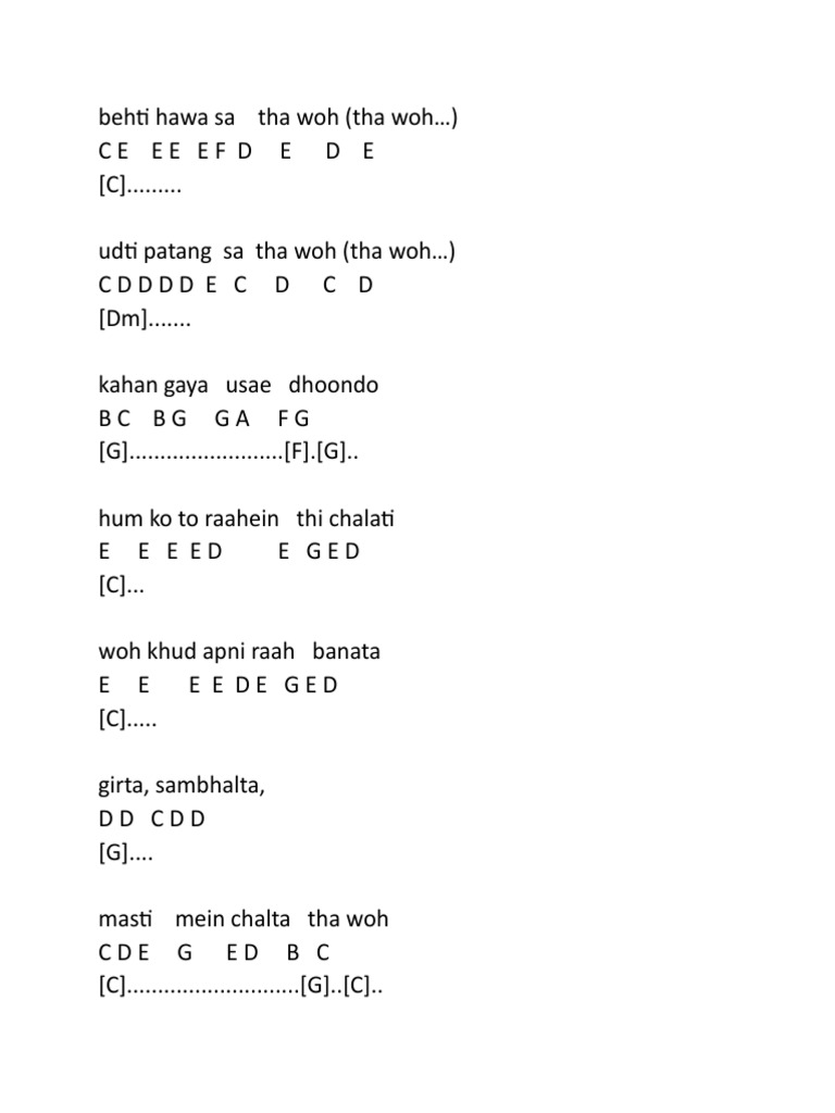 Behati Hawa Sa Tha Wo Piano Notes | PDF | Computers