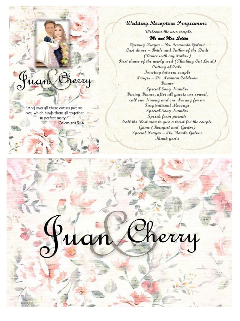 Wedding Reception Program | PDF | Rituals | Rites Of Passage