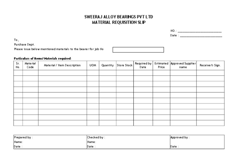Material Requisition Format | PDF | Economies | Business