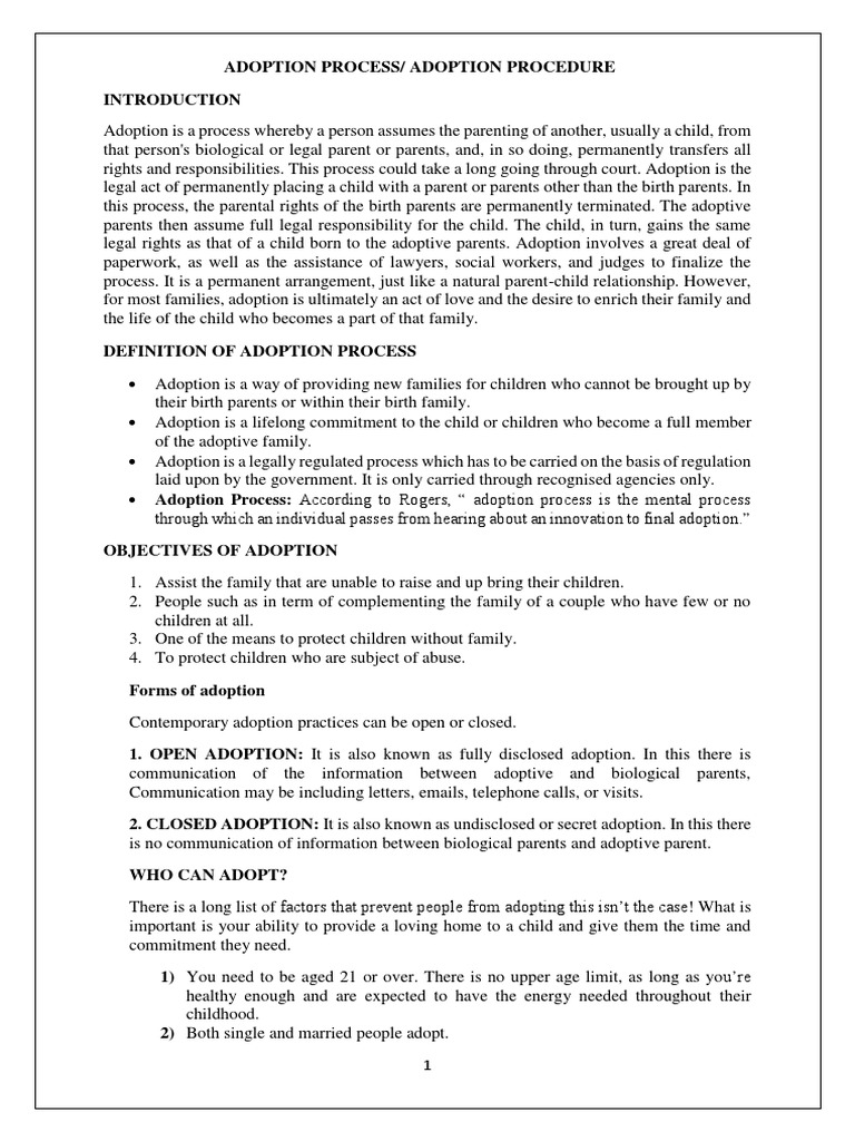 A Comprehensive Overview of the Adoption Process in India: Procedures ...
