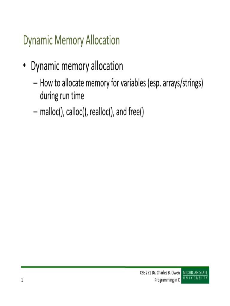 Malloc PDF | PDF | Pointer (Computer Programming) | C (Programming Language)