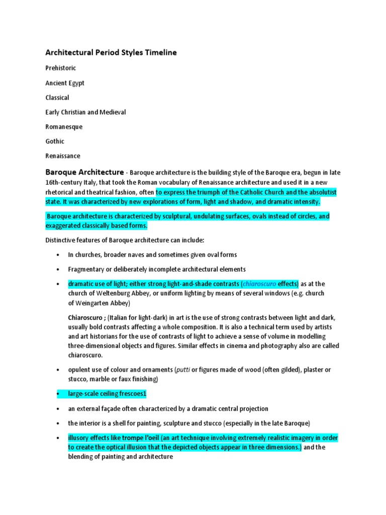Architectural Period Styles Timeline | PDF | Design | Art Media