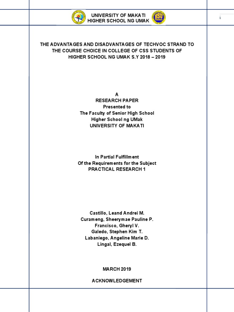 The Advantages and Disadvantages of SHS Strand To The Course Choice in ...