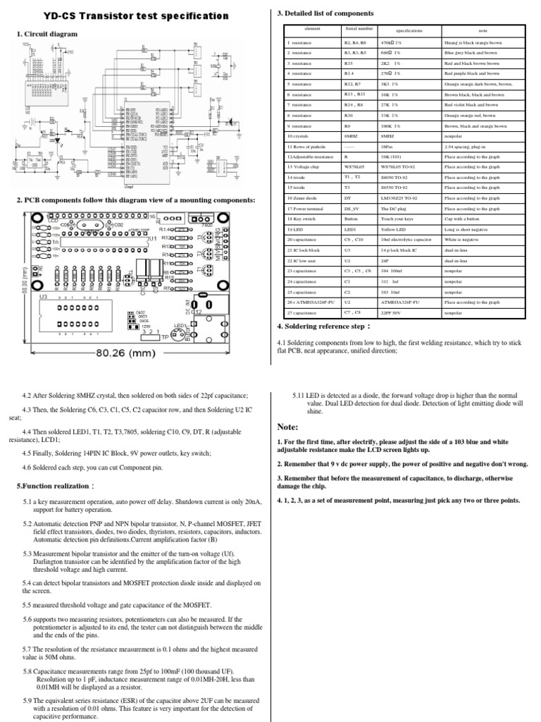 Transistor Tester | PDF | Bipolar Junction Transistor | Field Effect ...