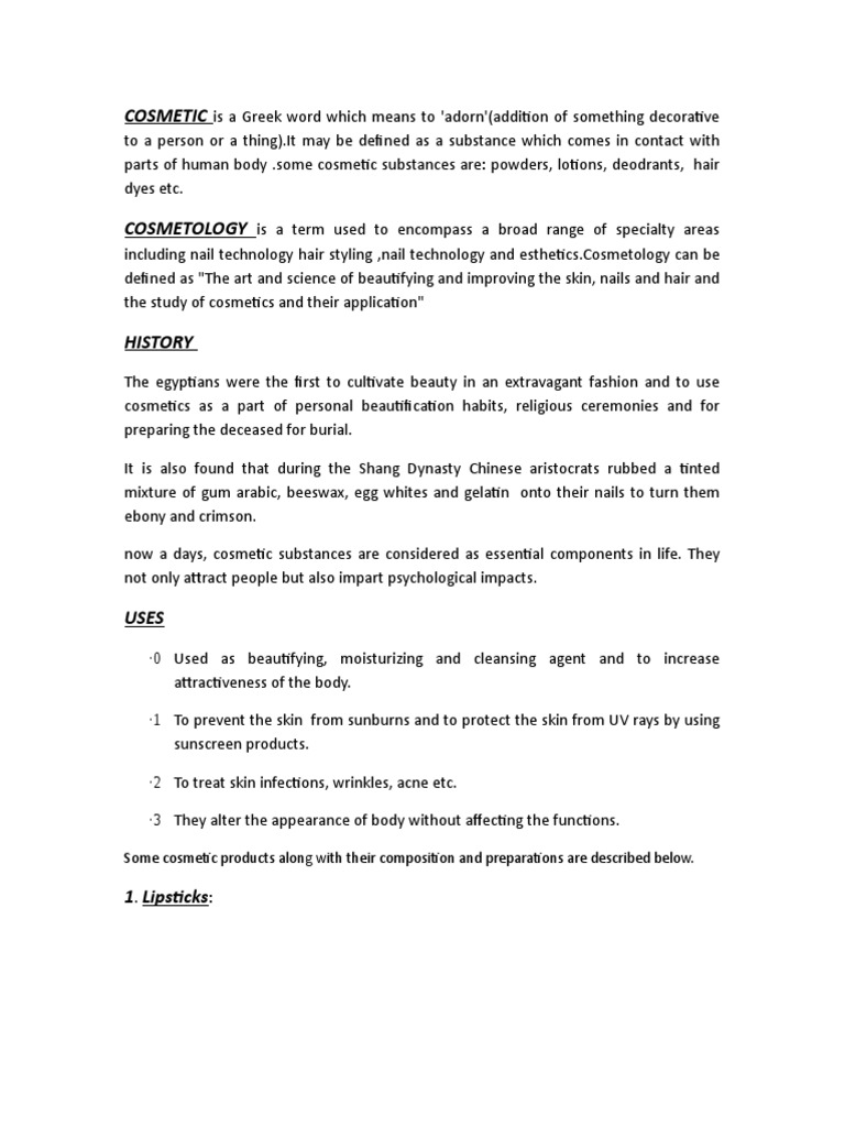 Cosmetology Assignment | PDF | Shampoo | Wax