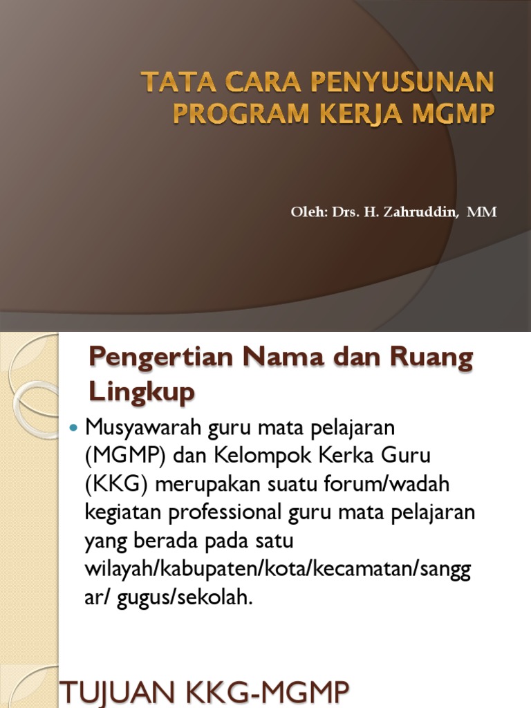 Tata Cara Penyusunan Program Kerja MGMP | PDF