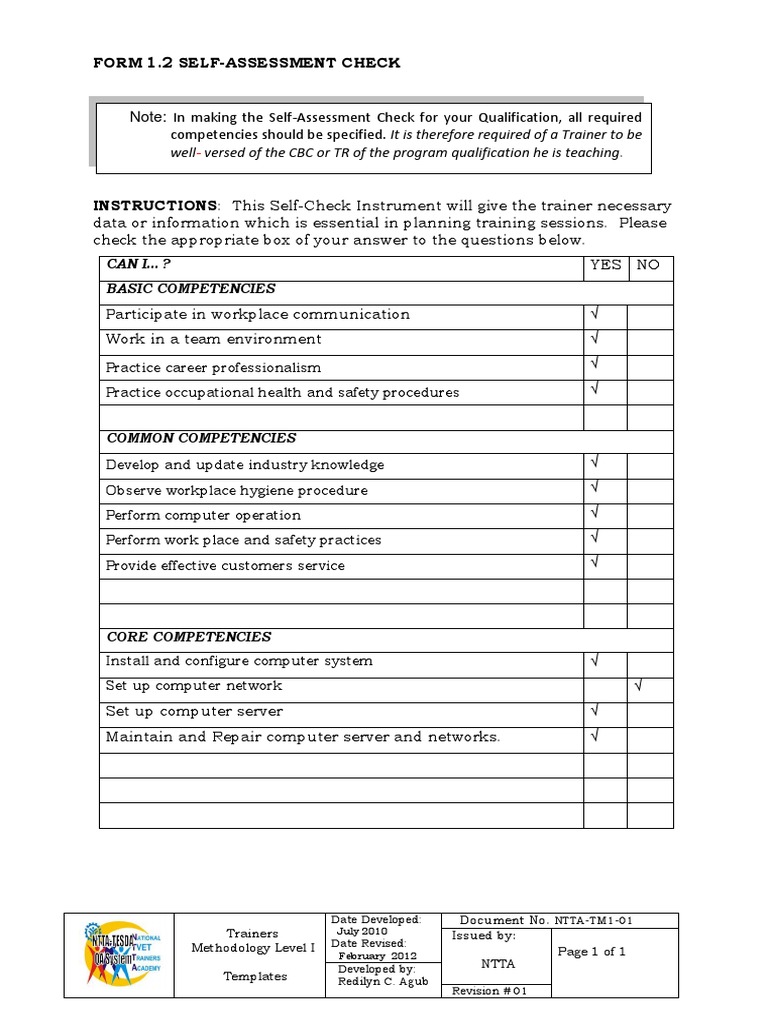Self Assessment Check | PDF