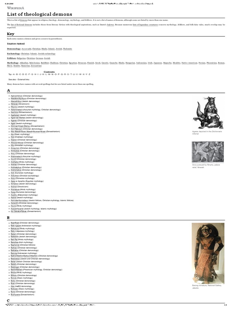 List of Theological Demons - Wikipedia | PDF | Demonology | Demons