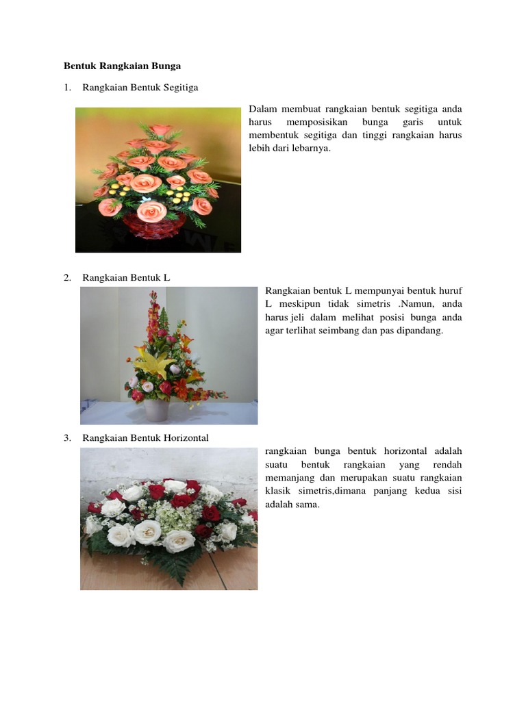 Jenis-Jenis Rangkaian Bunga dan Cara Membuatnya | PDF