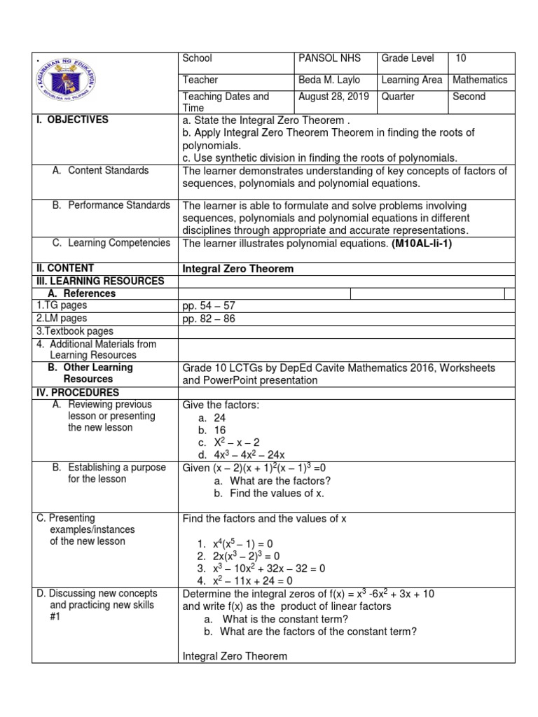 DLL Integral Zero Theorem | PDF | Zero Of A Function | Polynomial