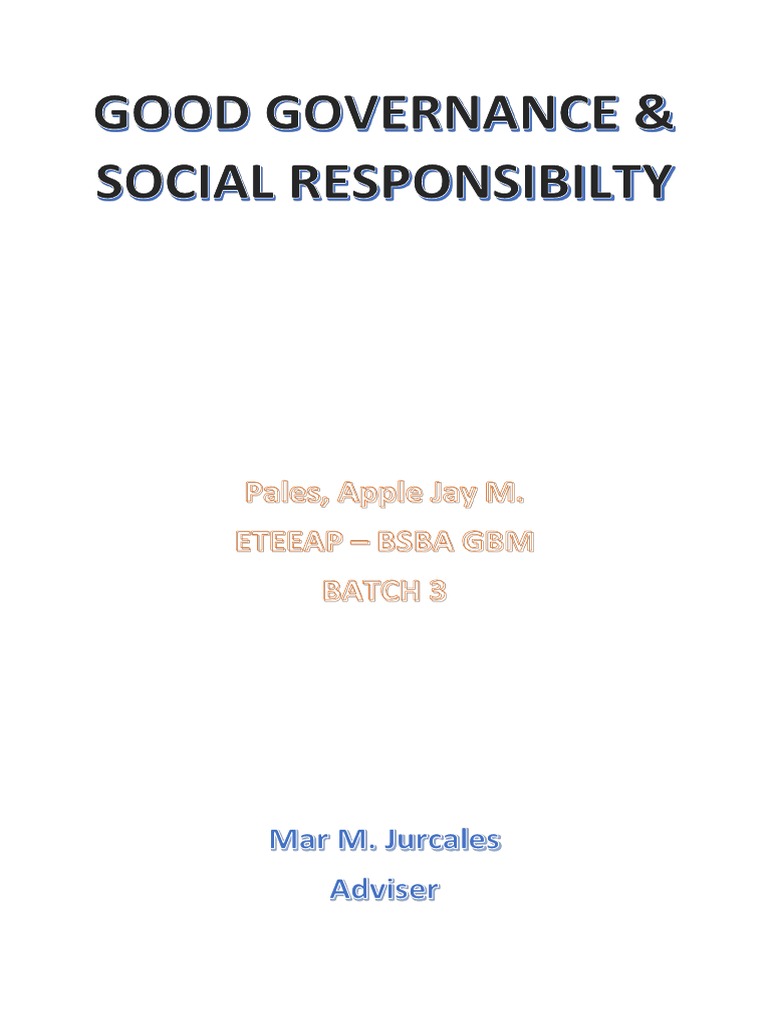 Good Governance & Social Responsibility | PDF | Good Governance | Governance