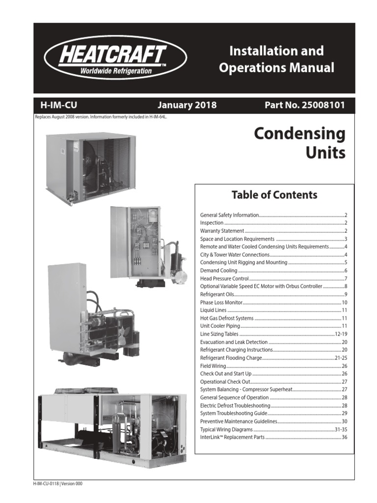 Condensing Units: Installation and Operations Manual | PDF | Heat ...
