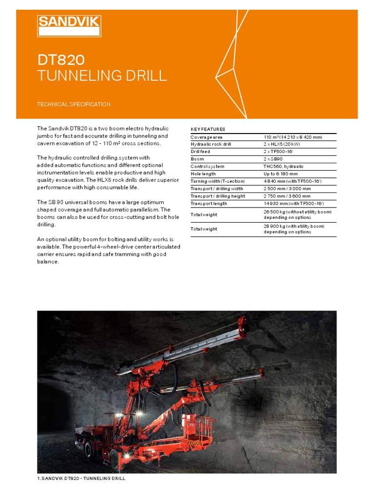 Sandvik DT820 | PDF | Brake | Drill