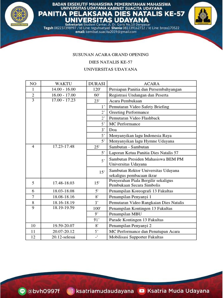 Rundown Grand Opening 57 | PDF | Seni