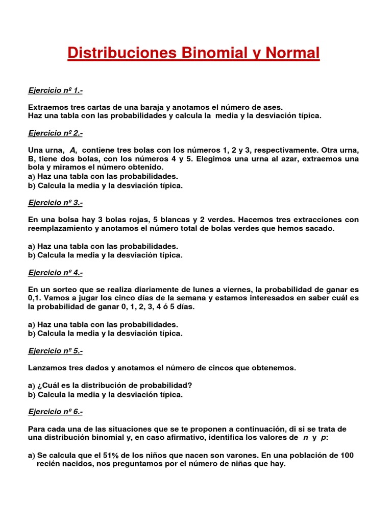 Distribución Binomial y Normal PDF | PDF | Desviación Estándar | Probabilidad