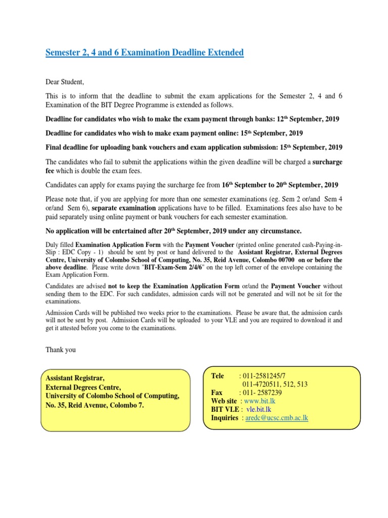 Bit Examination Nformation | PDF | Voucher | Service Industries