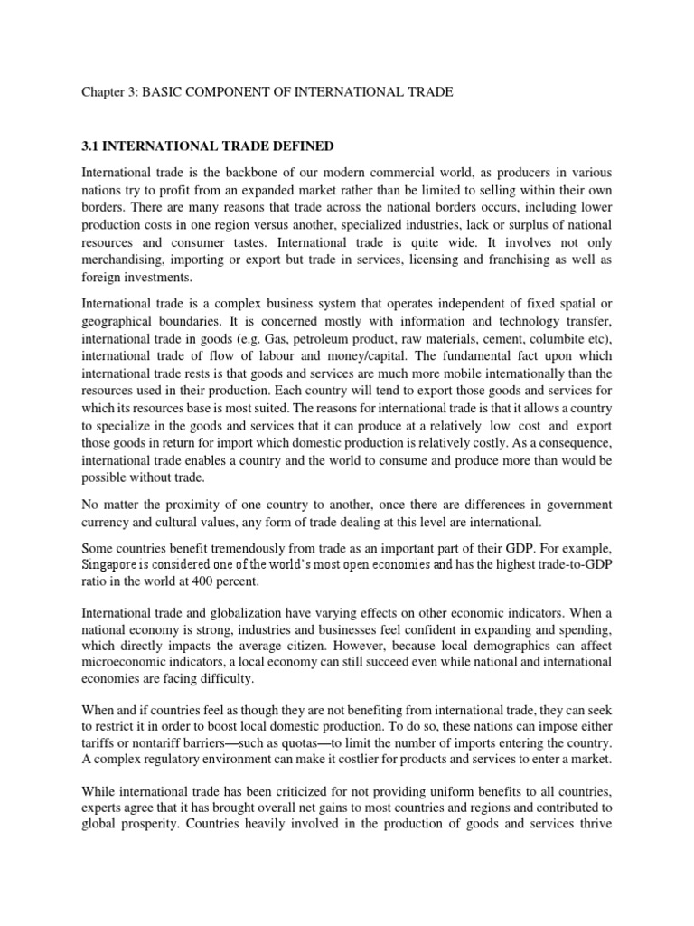 International Trade-Written Report | PDF | Balance Of Trade | Terms Of ...