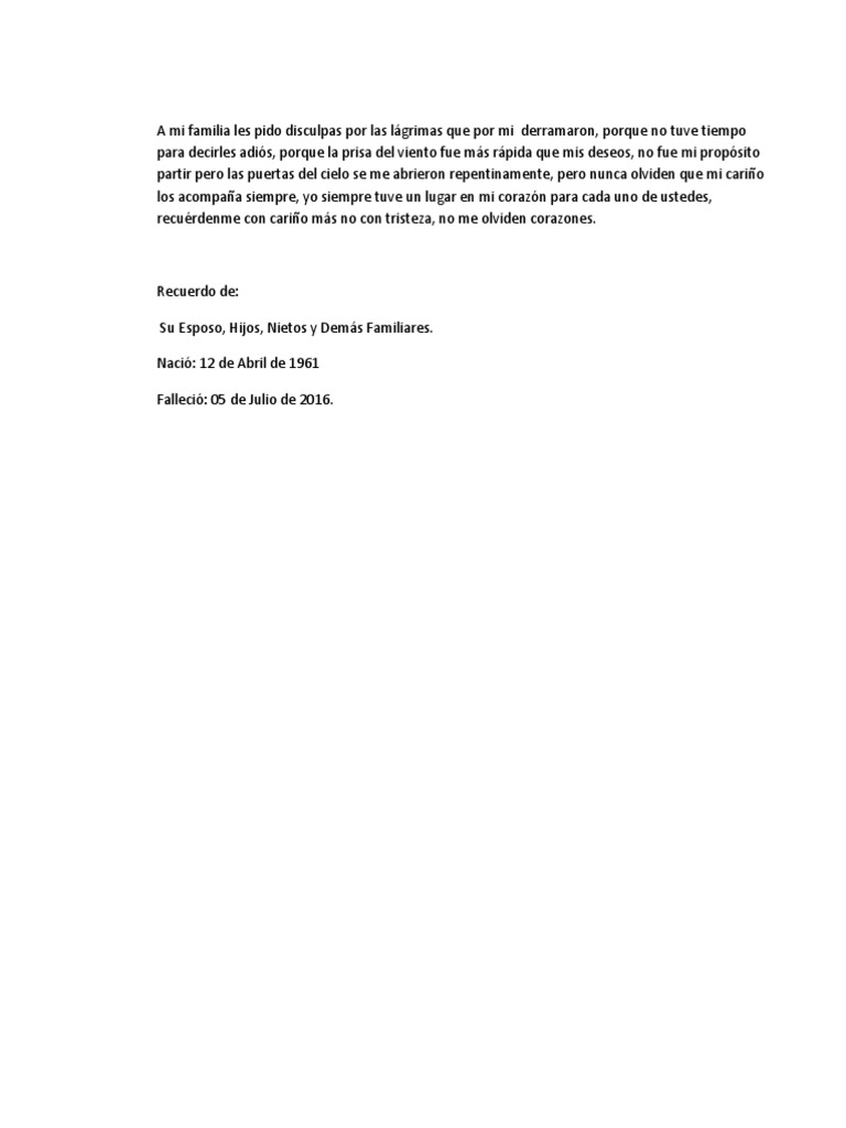 Mensaje Finada | PDF