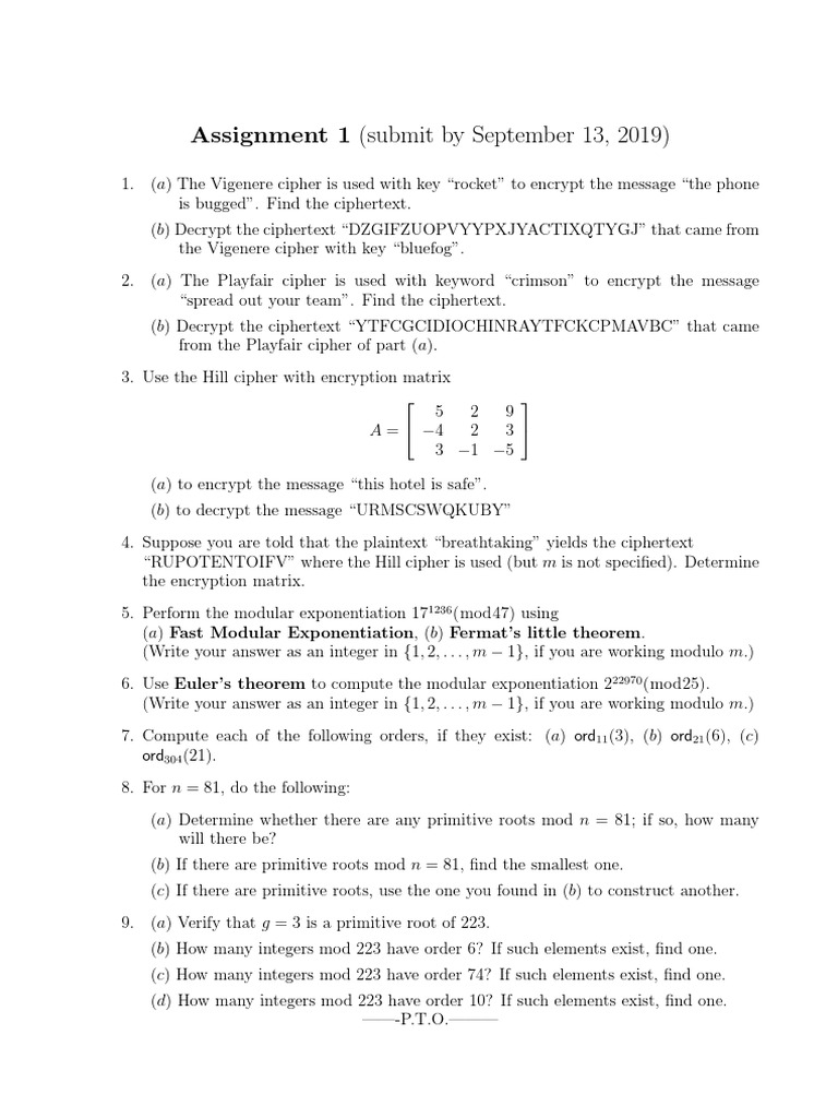 Crypto Assignment 2019 | PDF | Computer Security | Security