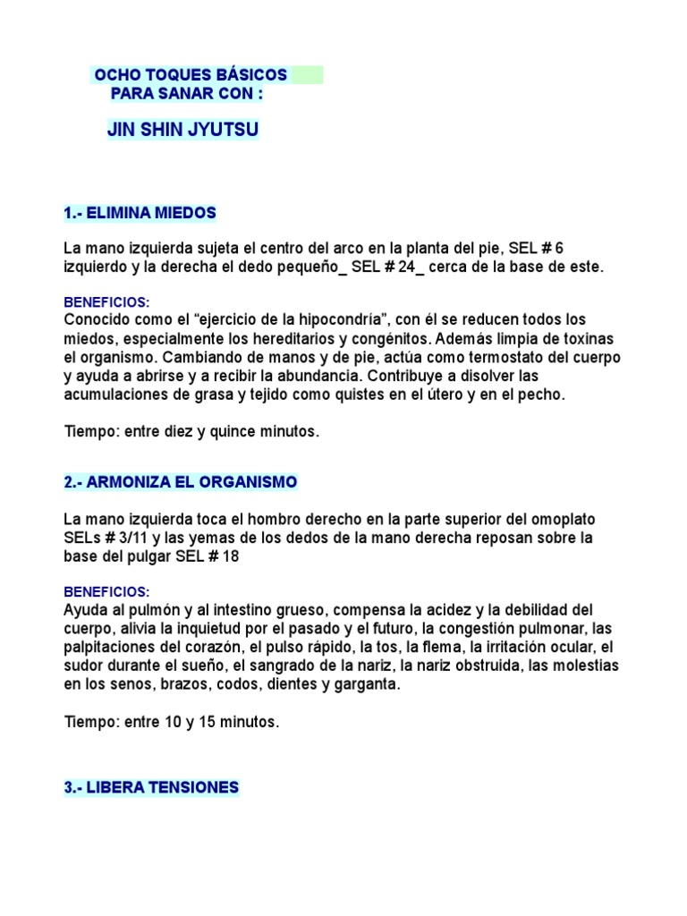 JSJ - 8 Toques - Basicos para Sanar | PDF | Mano | Anatomía humana