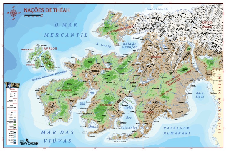 Mapa de Théah | Download grátis PDF | Natureza