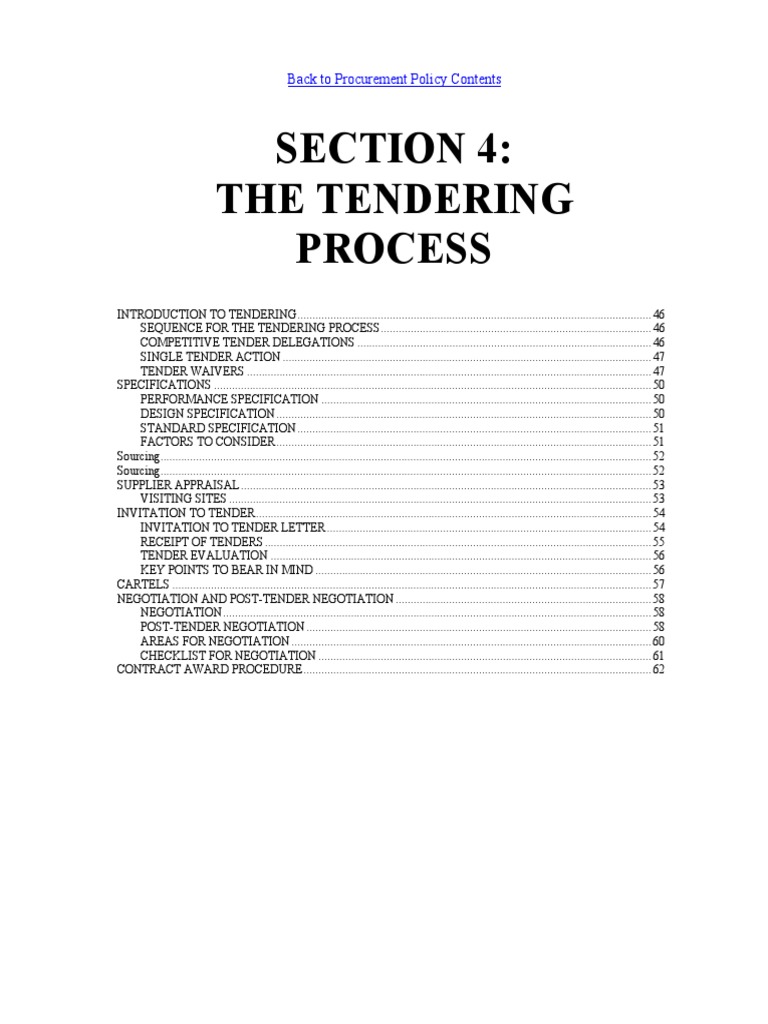 The Tendering Process | PDF | Specification (Technical Standard ...