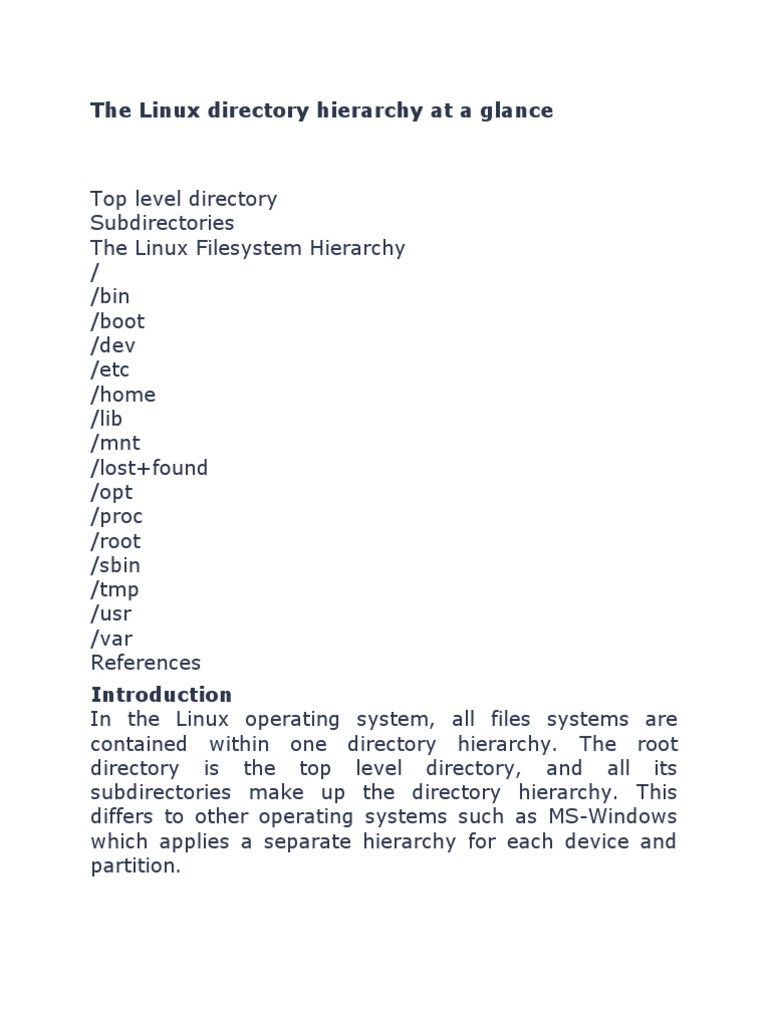 Linux Directory Structure | PDF | Booting | Directory (Computing)