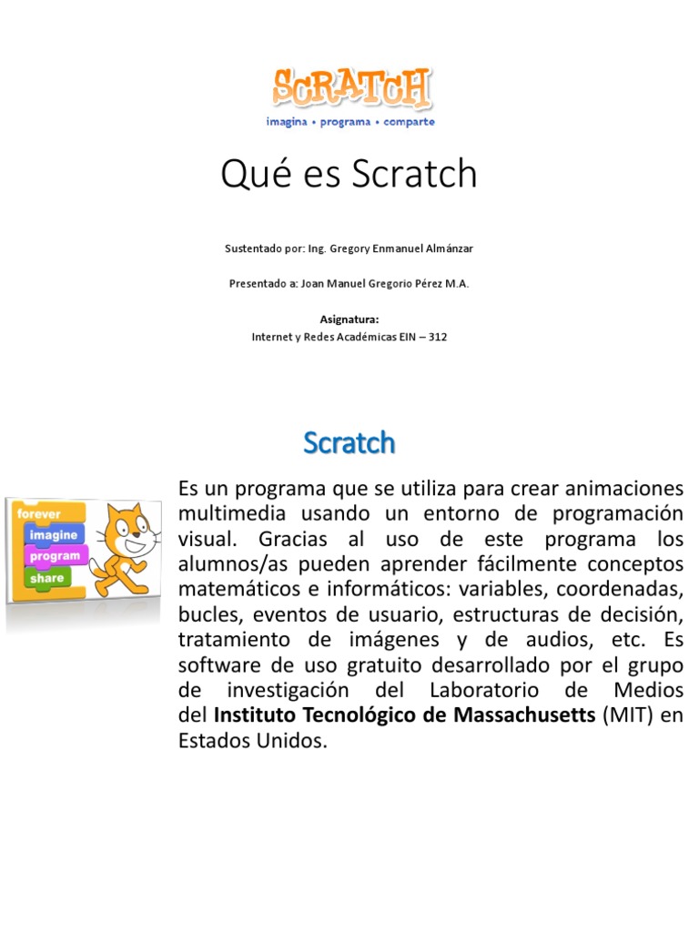 Scratch Lenguaje de Programación Iconográfica | PDF | Scratch (lenguaje de programación) | Point ...