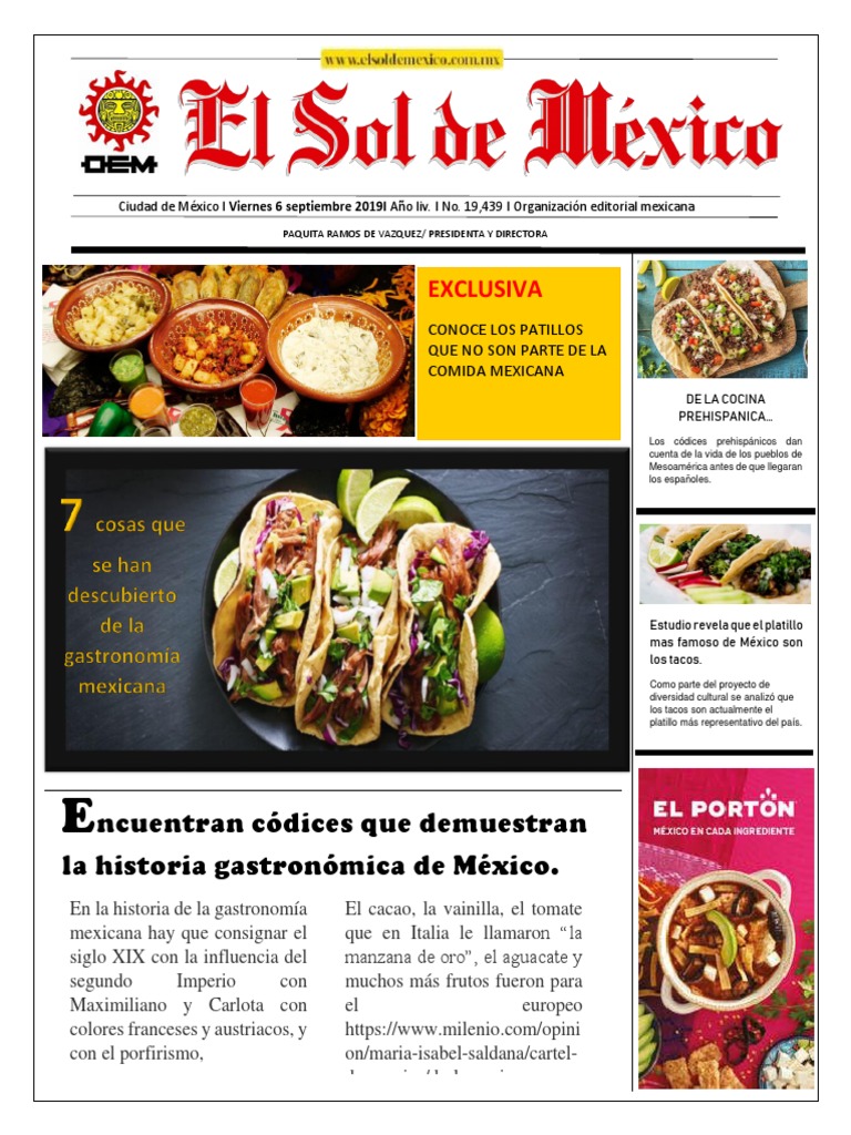 La Comida Mexicana | PDF | Cocina mexicana | Cultura de las Americas