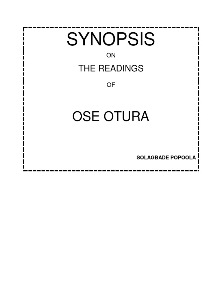Synopsis: Ose Otura | PDF