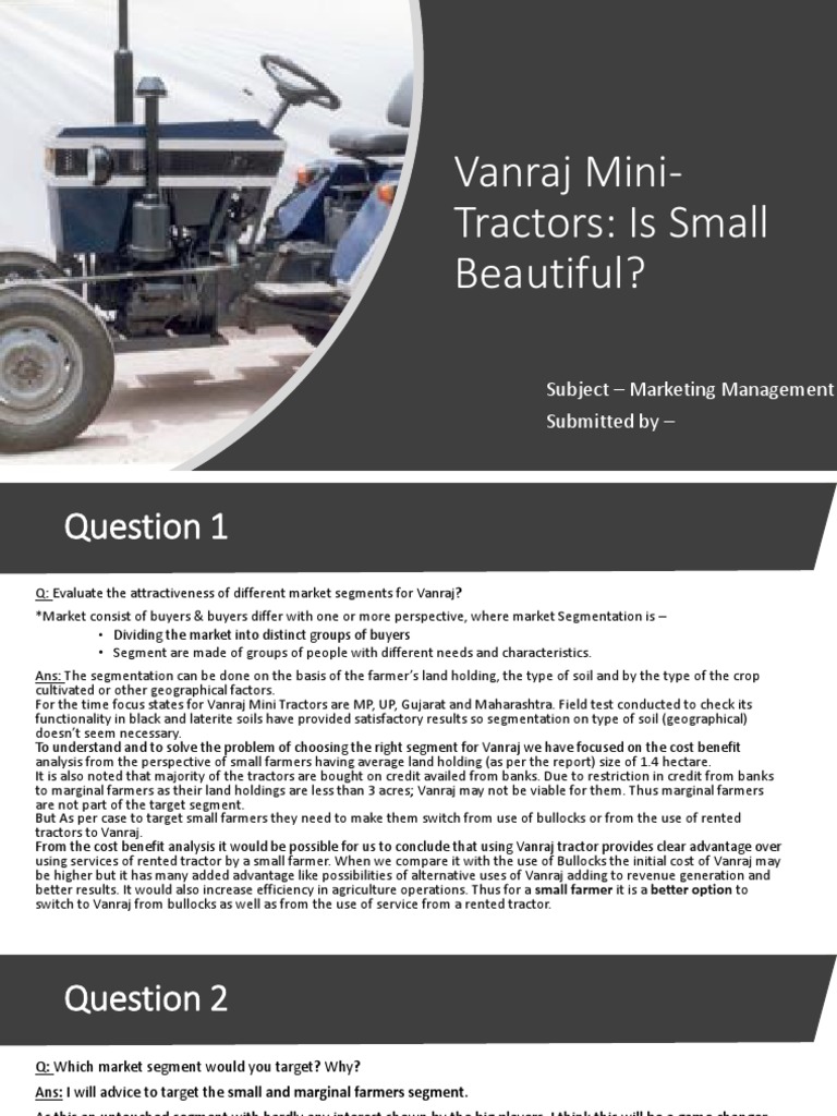 Small Farmers' Tractor Solution | PDF | Market Segmentation | Tractor