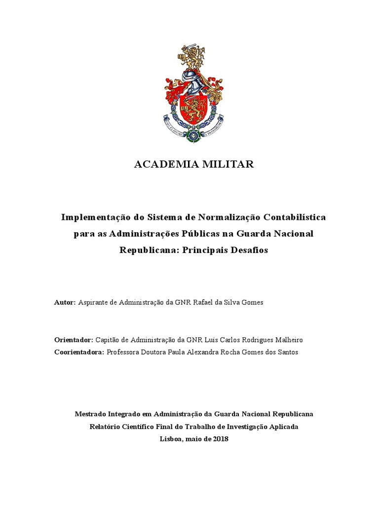 A Implementação Do SNC-AP Na GNR - Principais Desafios | PDF ...