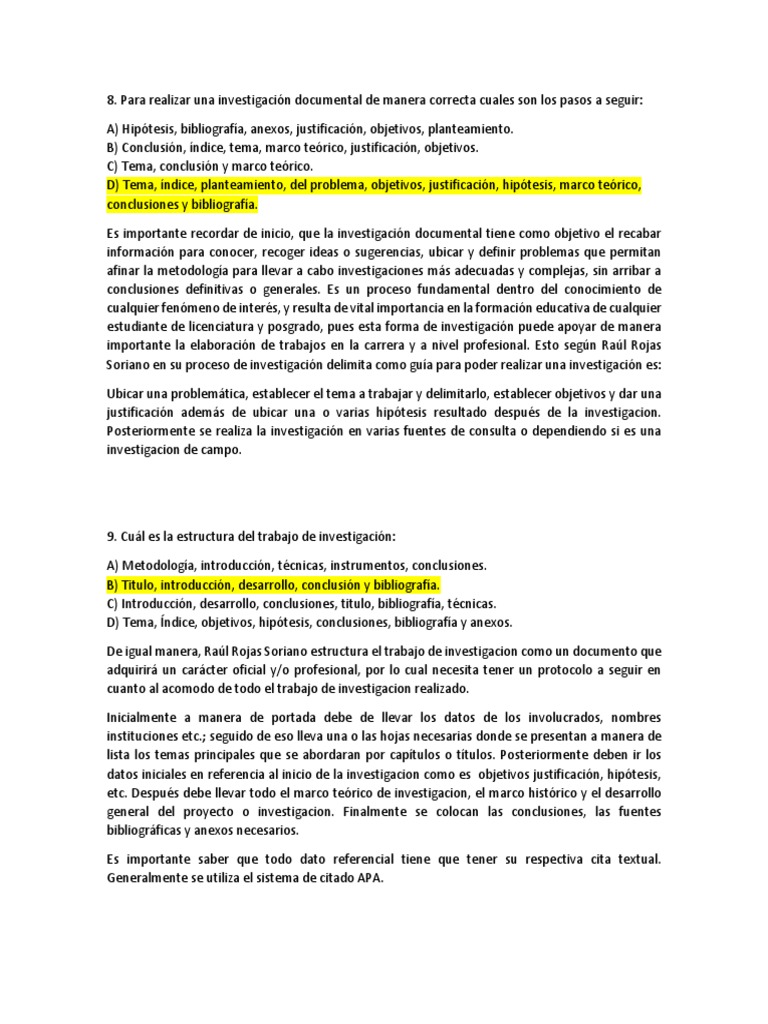 Examen P8 P9 | PDF | Bibliografía | Teoría