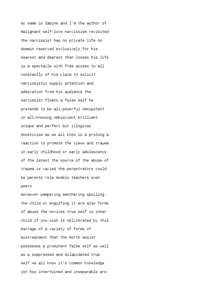 Narcissist's False Self vs. True Self - Soul-Snatching - English (Auto ...