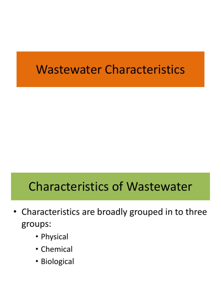 2 - 4 - Waste Water Characteristics | PDF | Wastewater | Sewage Treatment