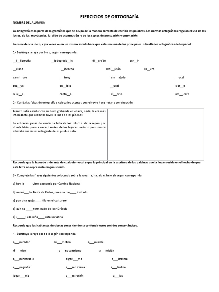 Examen de Ortografia | PDF | Ortografía | España