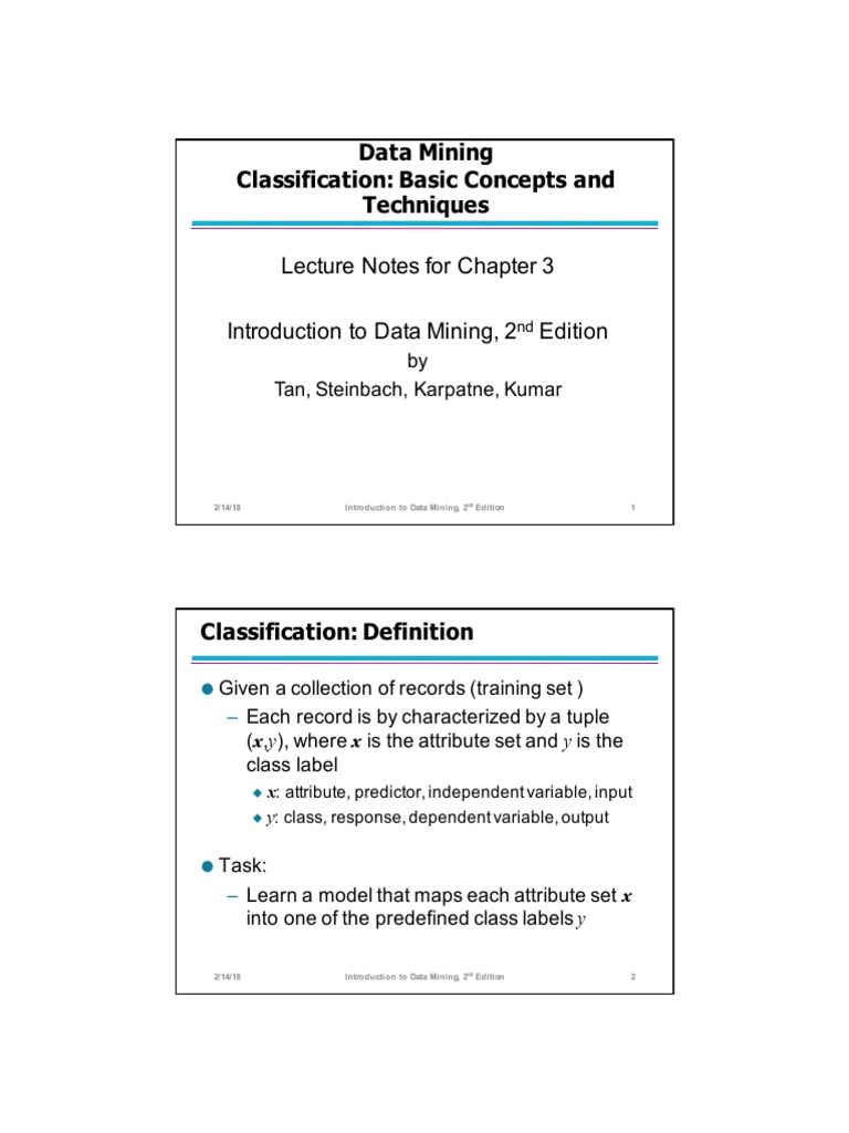 Data Mining Classification: Basic Concepts and Techniques | PDF ...