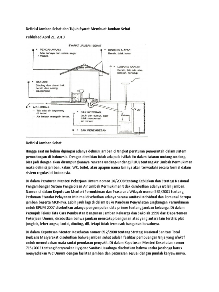 Panduan Jamban Sehat: 7 Syarat Utama | PDF | Ilmu Sosial | Griya & Taman