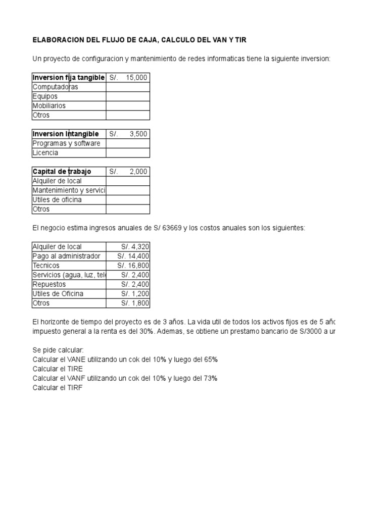 Ejercicio de Flujo de Caja - Unac y Uni | PDF | Depreciación | Amortización (Negocio)
