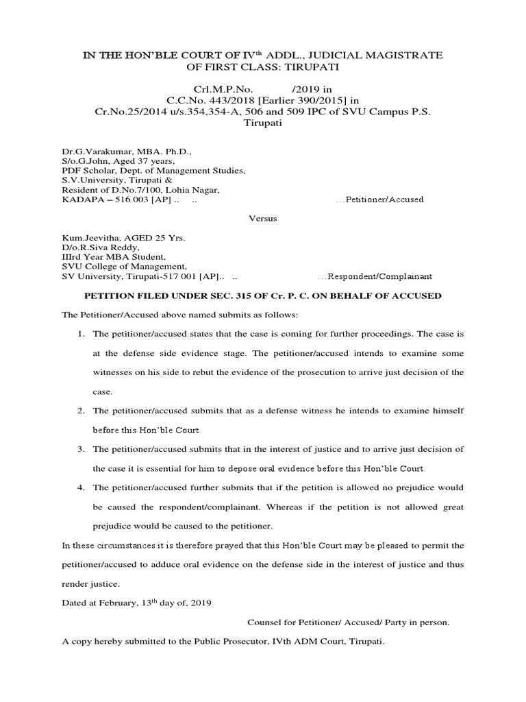 Vara 315 CRPC Letter | Download Free PDF | Government Information ...