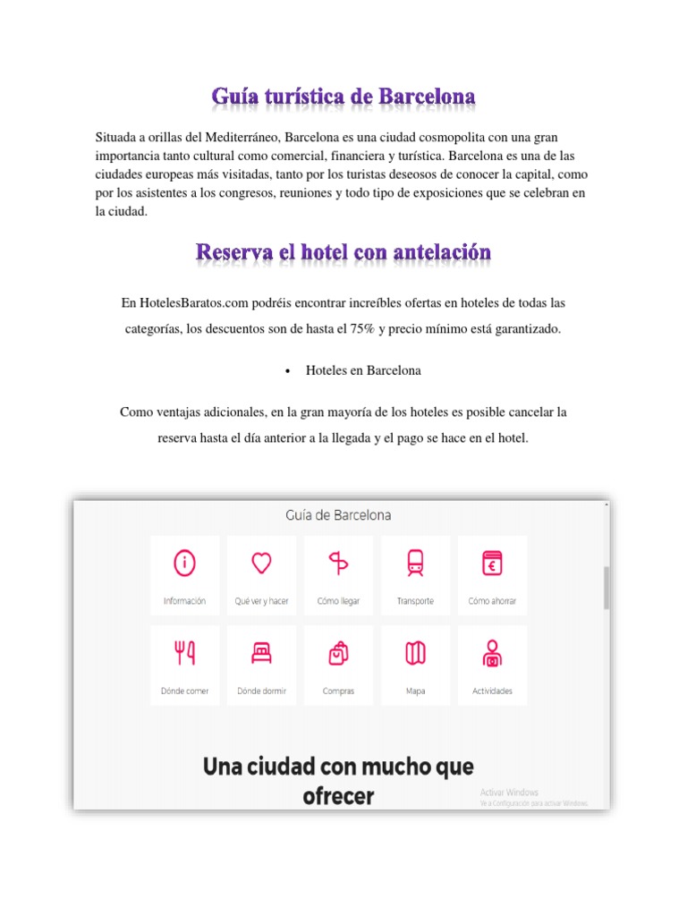 Guía Turística de Barcelona | PDF | Negocios
