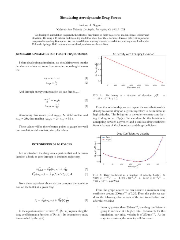 Aerodynamics Drag Forces | PDF | Drag (Physics) | Trajectory
