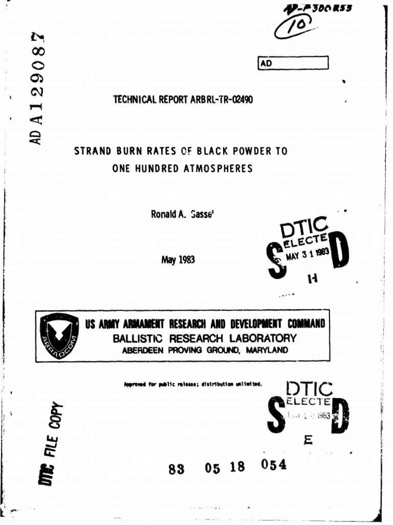 Black Powder Strand Burn Rates Study | PDF | Combustion | Porosity
