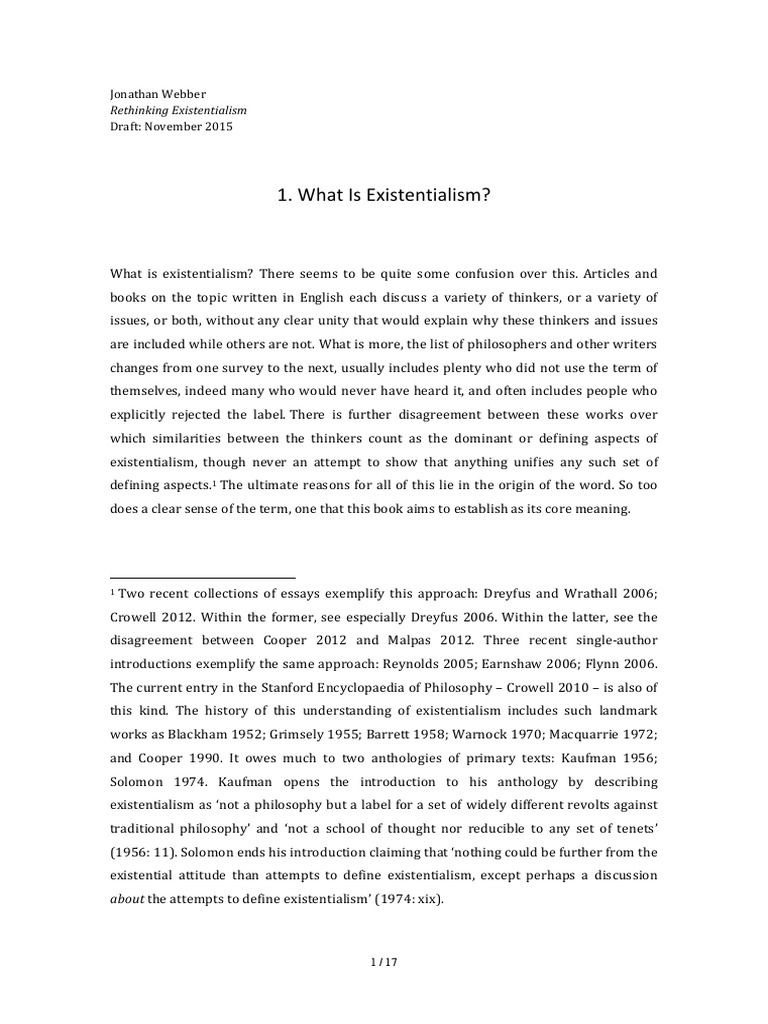 WhatIsExistentialism PDF | PDF | Existentialism | Essence