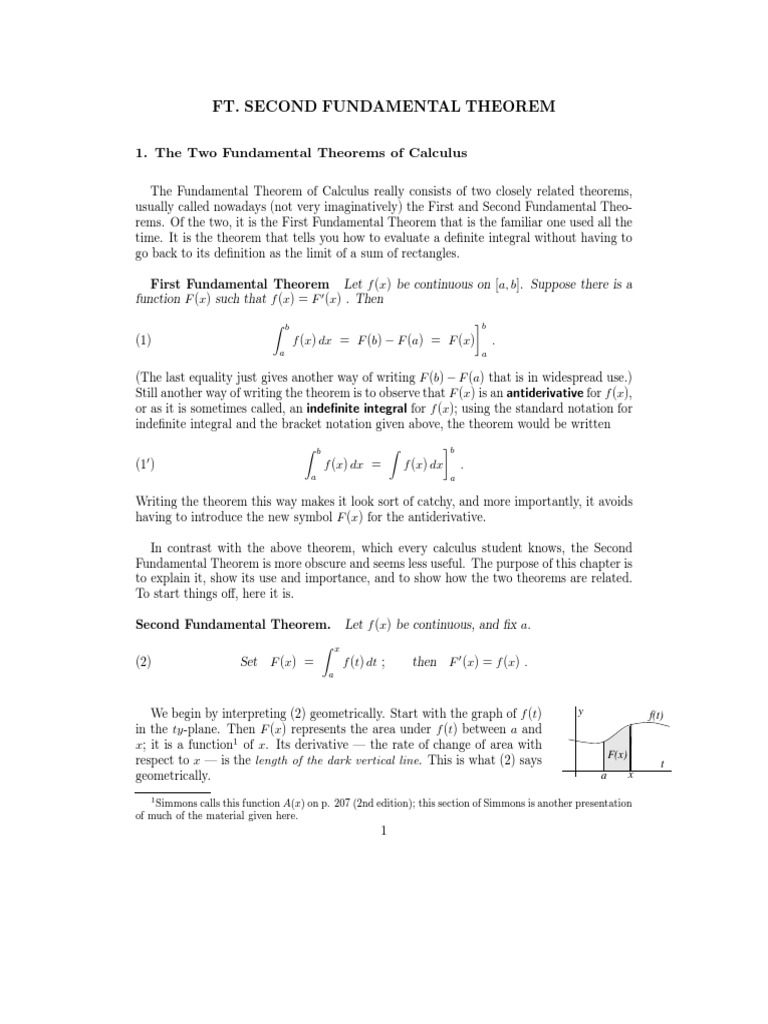 Ft. Second Fundamental Theorem: 1. The Two Fundamental Theorems of ...